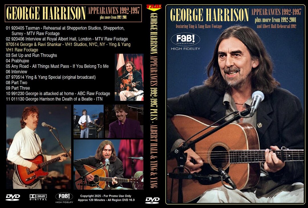 GEORGE HARRISON: Appearances 1992-1997 Plus DVD - Etsy