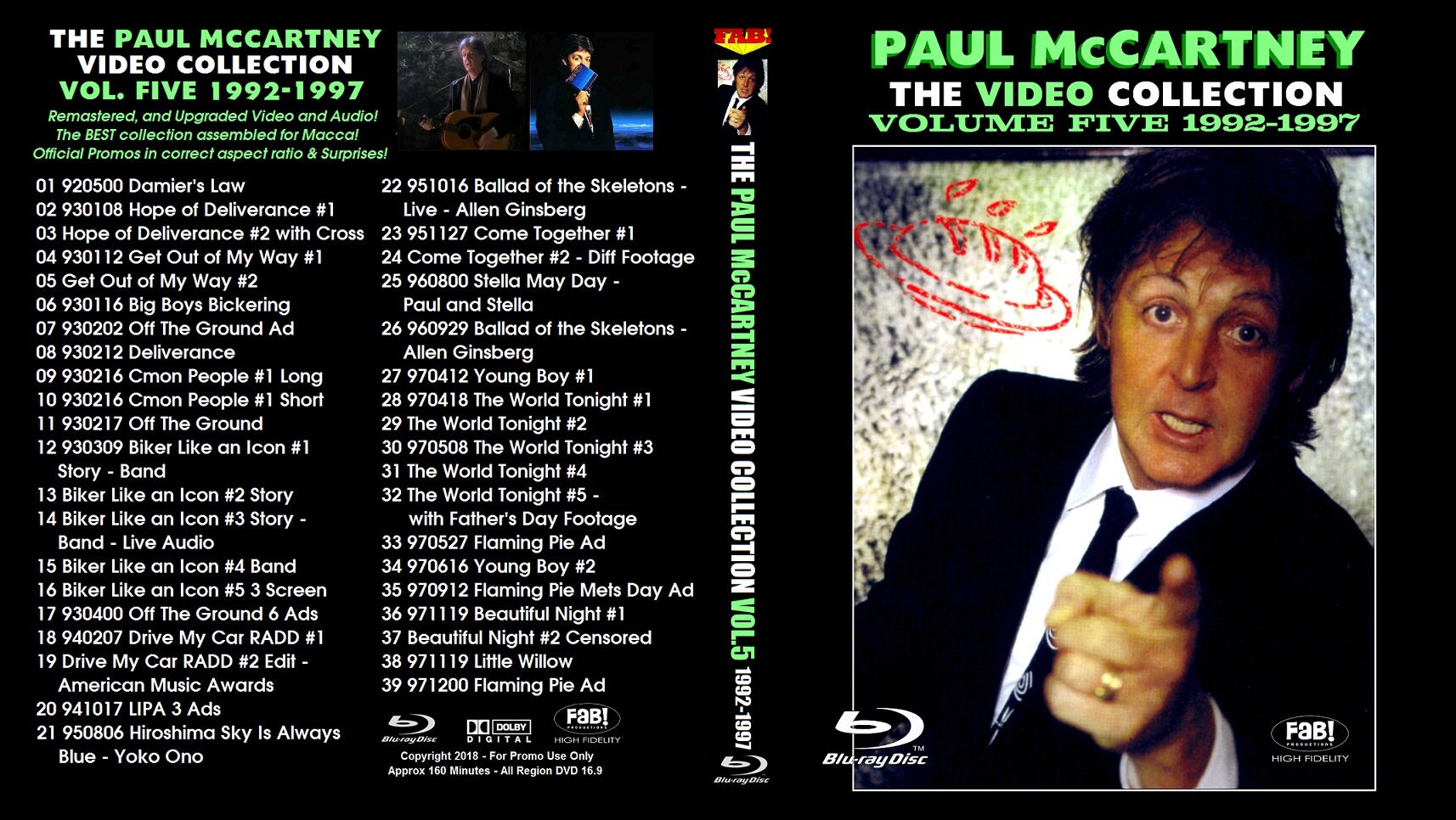 PAUL Mccartney THE VIDEO Collection Vol.5 1992-1997 Blu-ray 2018 ...