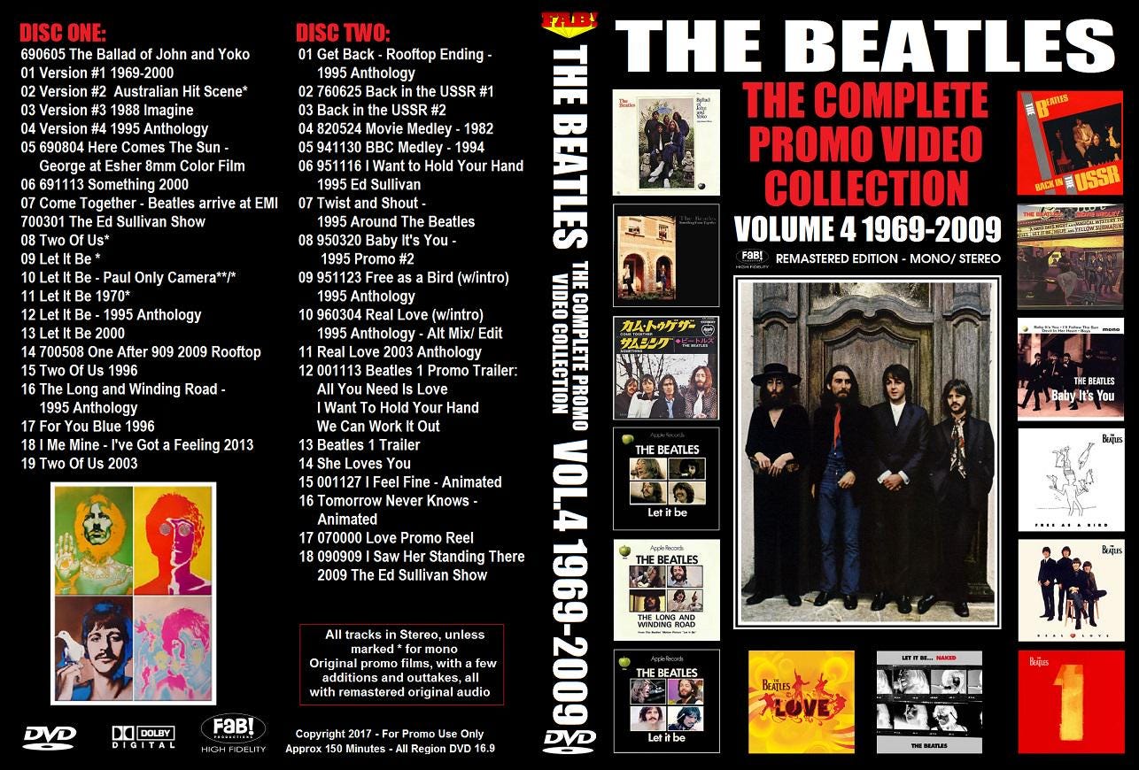 THE BEATLES: Promo Video Collection Vol.4 1969-2009 2 DVD New 2017 - Etsy