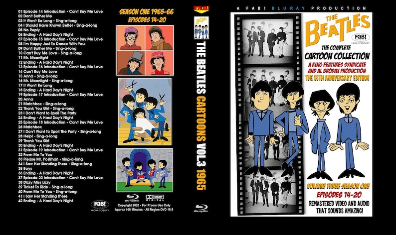 CARTOONS BUNDLE Blu Ray - the Beatles - Remastered 55TH Anniversary Vol ...