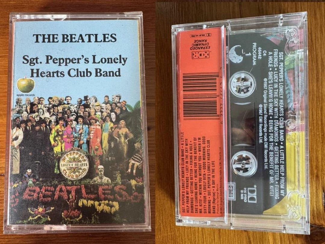 The Beatles Sgt. Pepper's Lonely Hearts Club Band LP 1990'S Cassette ...
