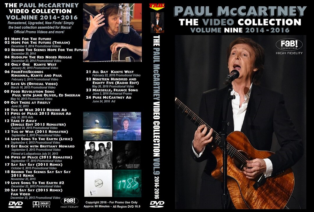PAUL Mccartney the Video Collection Vol.9 2014-2016 DVD - Etsy