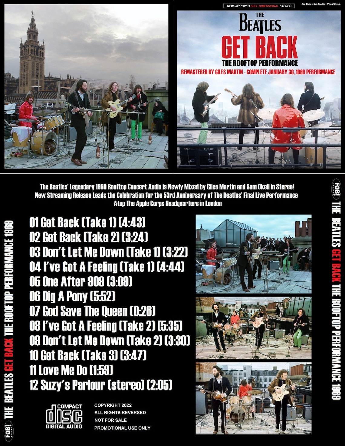 THE BEATLES: Get Back - the Rooftop Performance - 2022 Remaster CD - Etsy