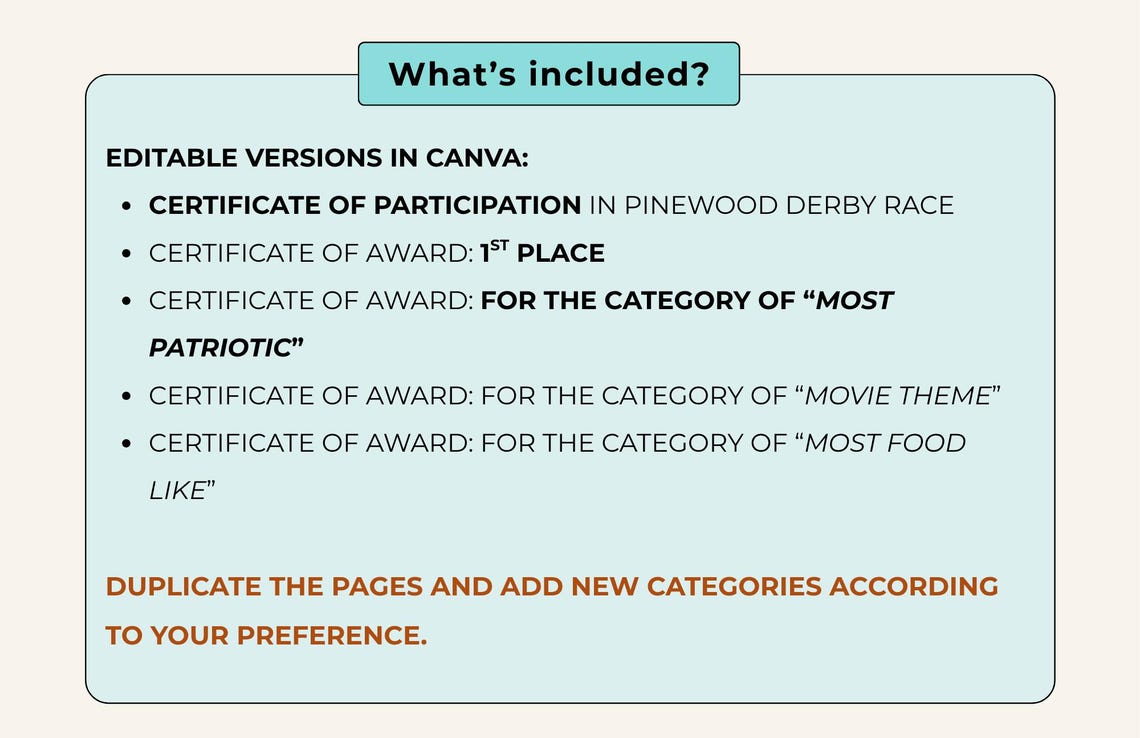 Derby Race Certificate Canva Template | Editable Scouting Award ...