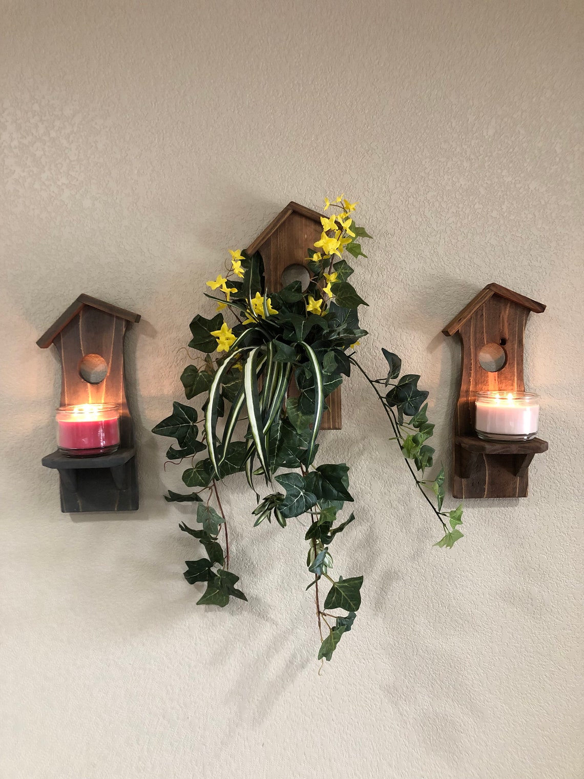 Birdhouse Wall Decor, Birdhouse Planter, Wall Art, Birdhouse Decor ...