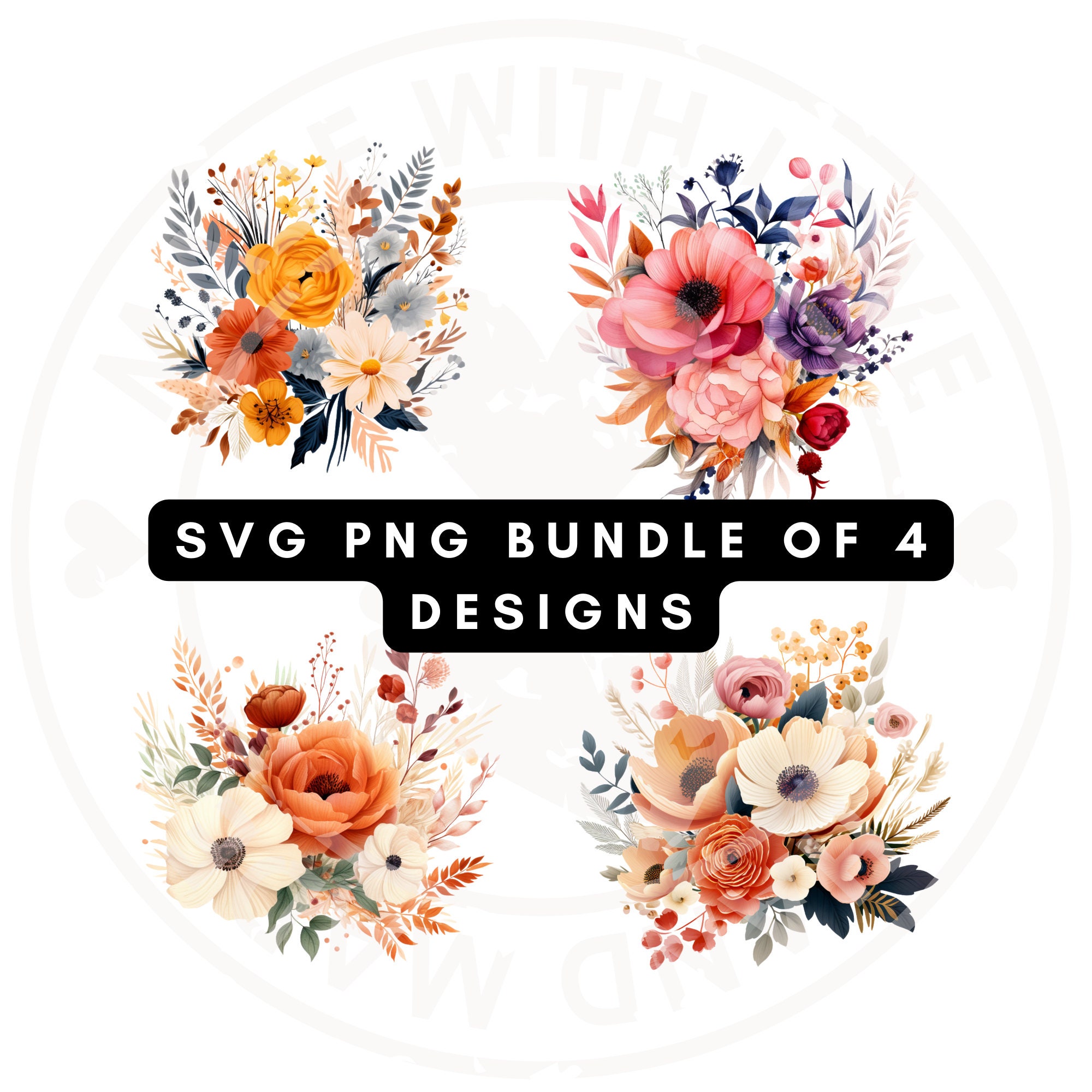 Boho SVG PNG Bundle, Boho Floral Svg, Trendy Svg, Aesthetic Svg, Boho ...