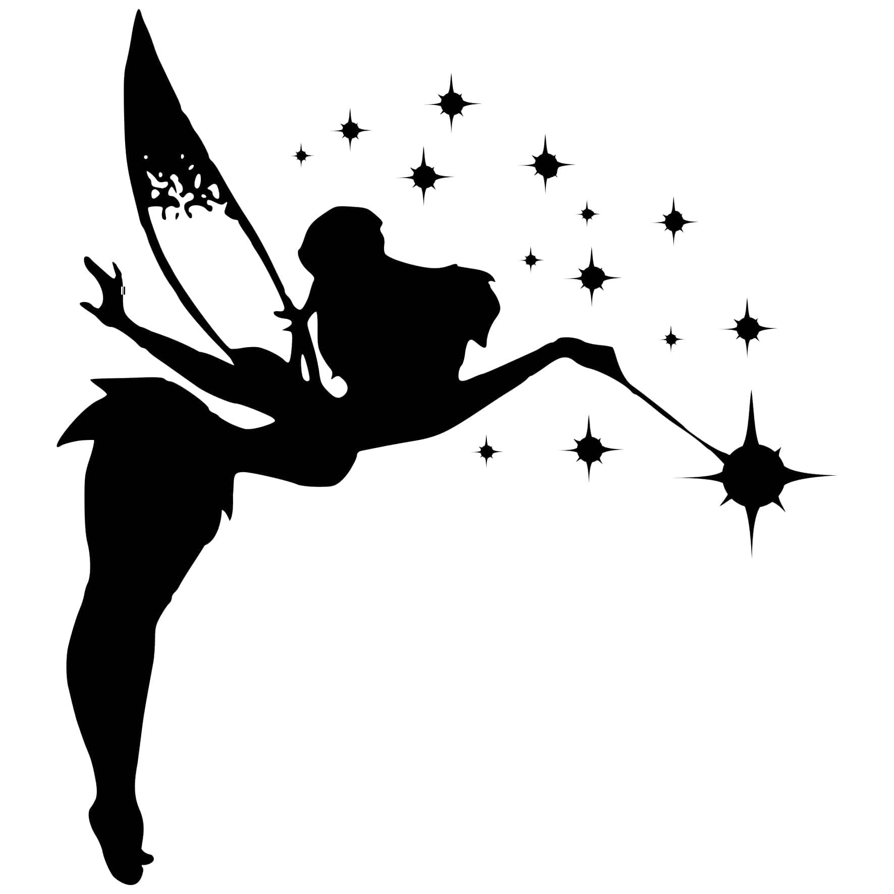 Tinkerbell Flying Wand and Stars SVG PNG EPS dxf jpg instant digital download