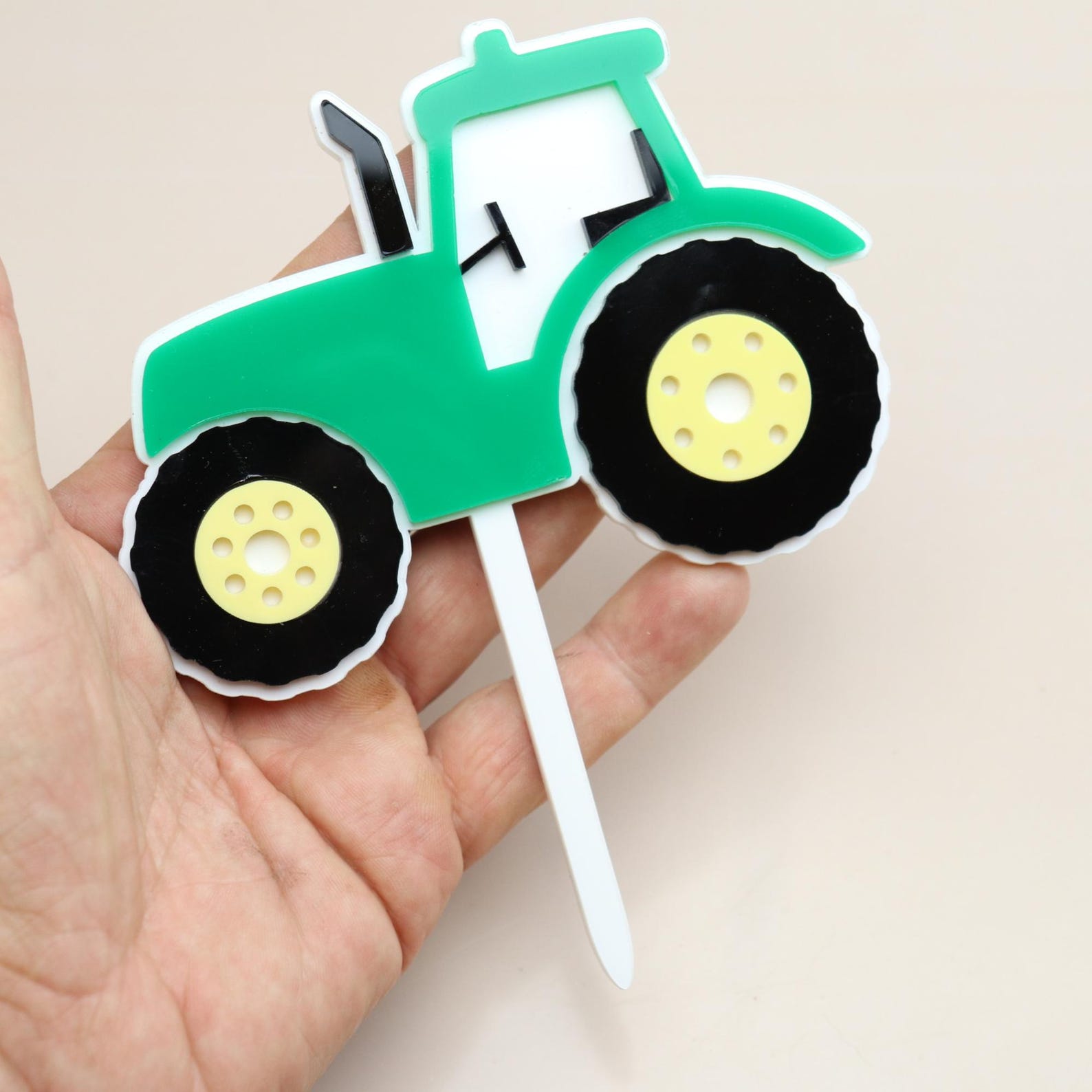 Tractor Cake Topper Set | Personalized Name & Age in 3D Acrylic - Etsy UK