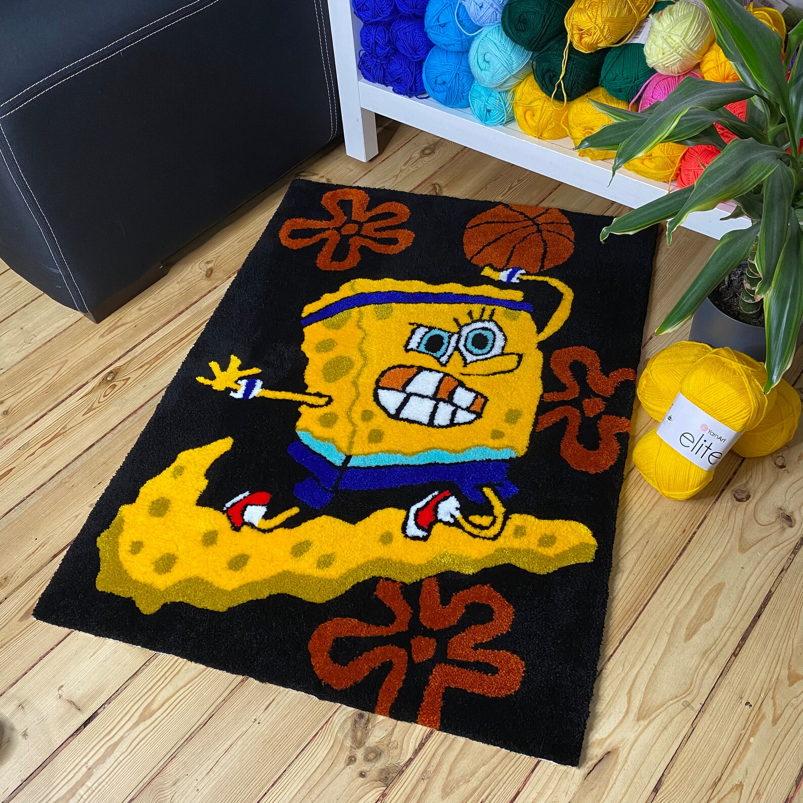 Spongebob Tufted Rug Custom Rug Modern Rugs Gift Fluffy Rug Home ...