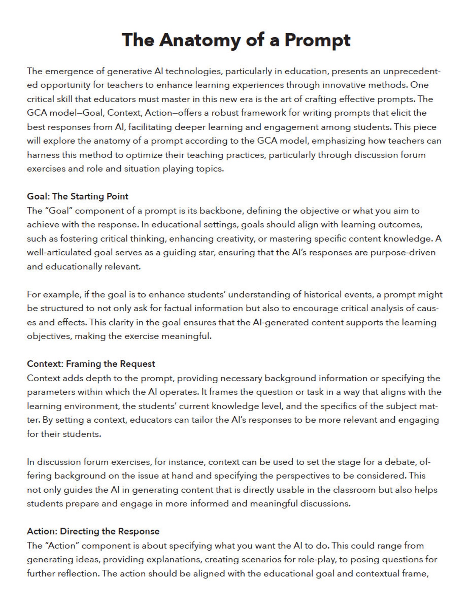 Teaching With Generative AI: Practical Approaches and Sample Lesson ...