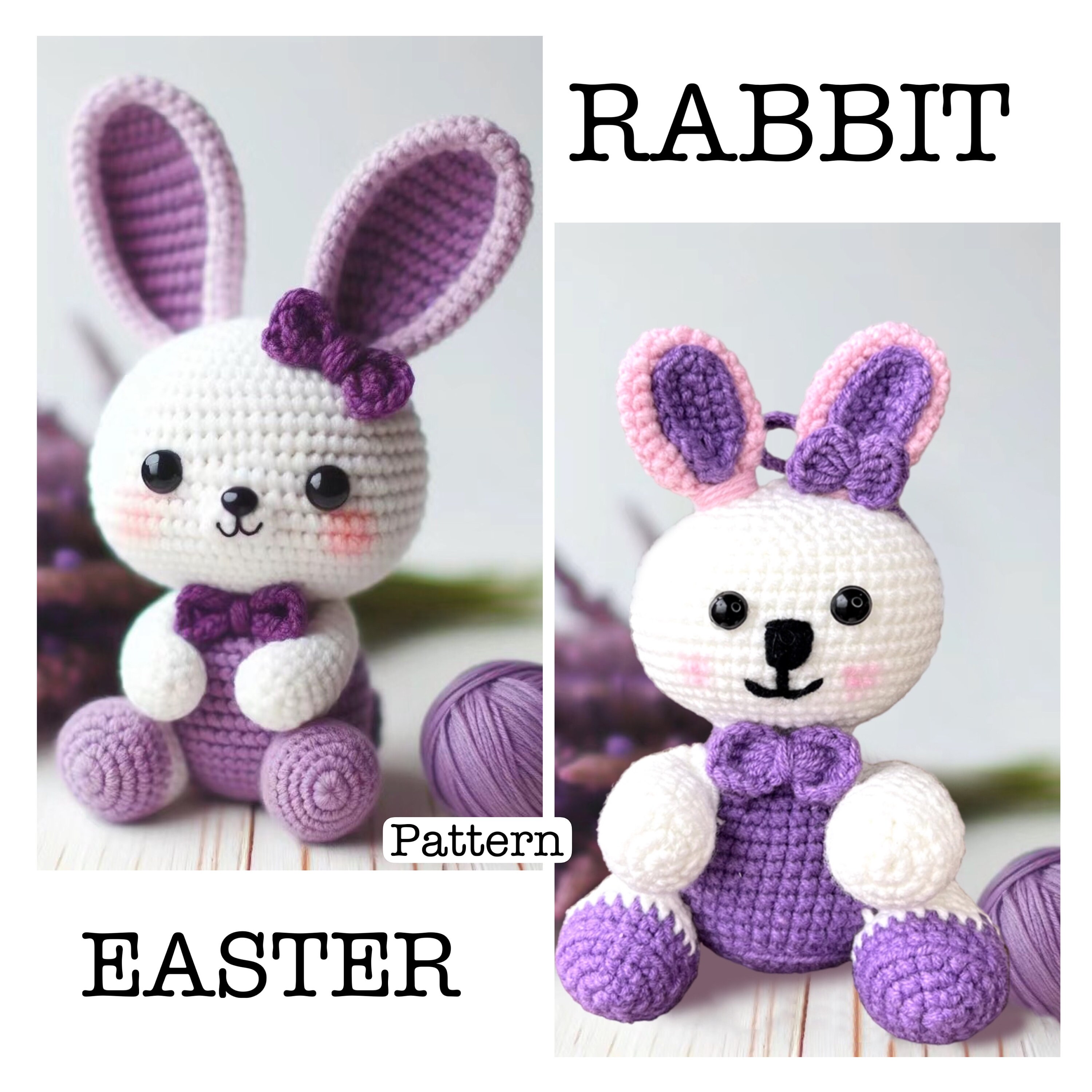 Crochet Rabbit Pattern, Crochet Baby Bunny Plushie, Crochet Rabbit ...
