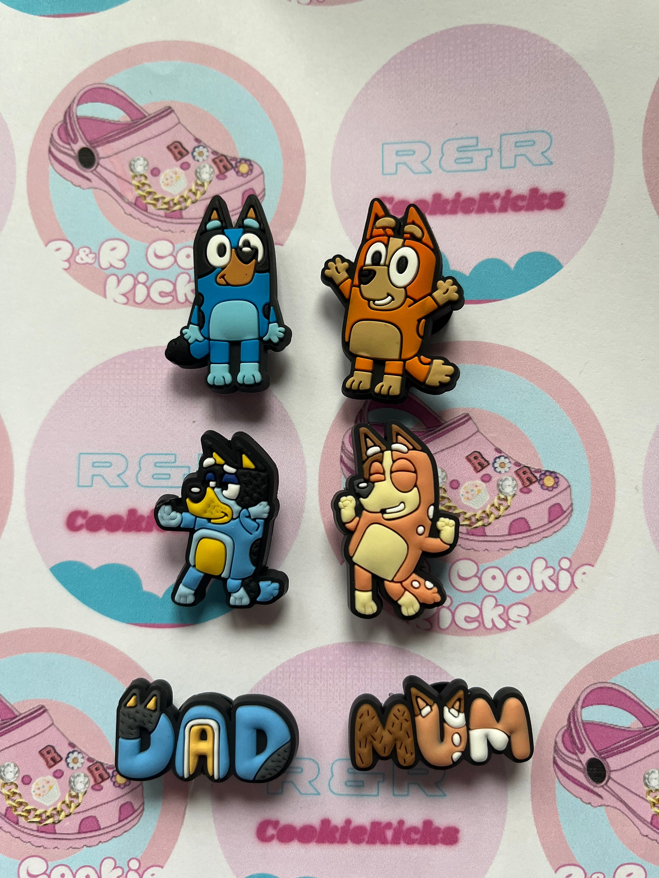 Bluey Croc Charm Bundle Bluey Mum Dad Bingo Bandit Chilli Full Set ...