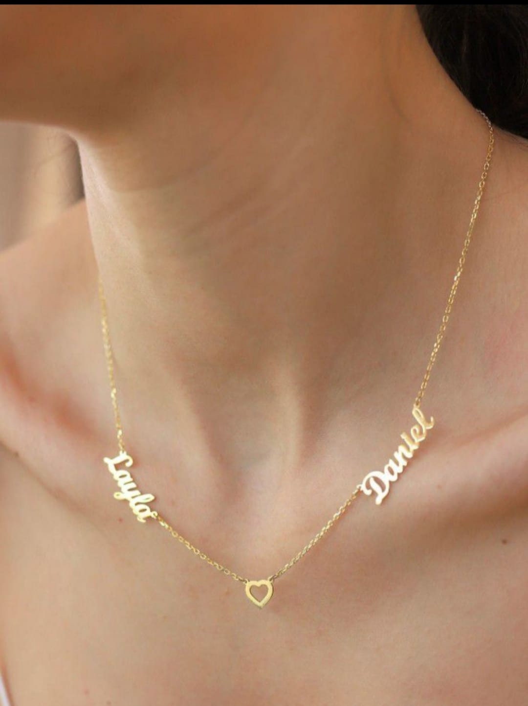 Very Stylish Name Necklace, Special Handwritten Necklace With Two Names ...