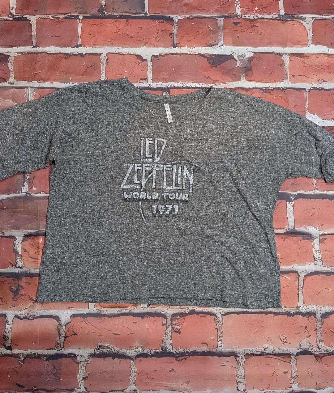 Led Zeppelin World Tour 1971 Half T-shirt Color Heather Gray Size Adult ...