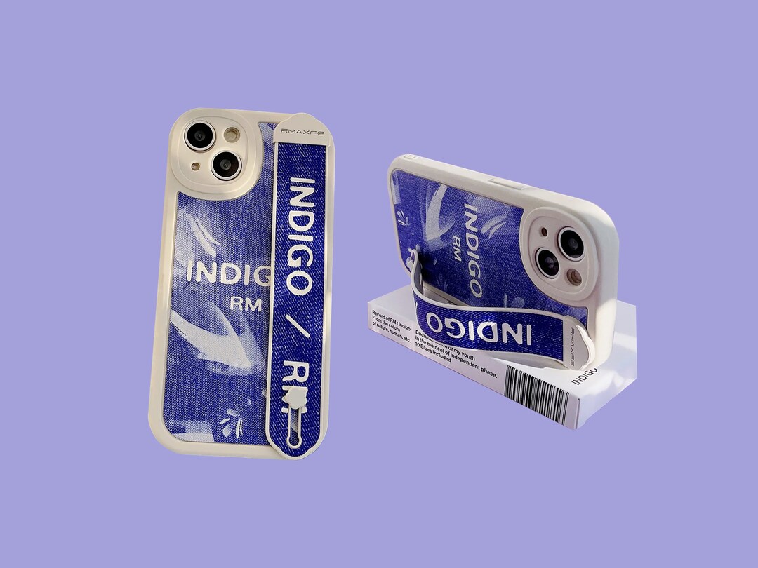 Indigo RM iPhone Case W/ Strap | RM Indigo Case | BTS Rm iPhone Case ...