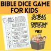 Bible Dice Game Worksheet | Sunday School Speaking - Etsy