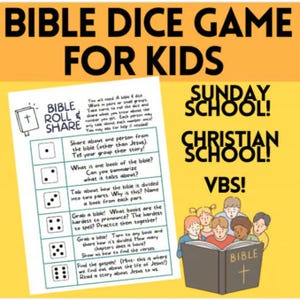 Bible Dice Game Worksheet | Sunday School Speaking - Etsy