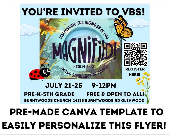 Magnified VBS Invitation | Lifeway Vacation Bible School Flyer - Etsy