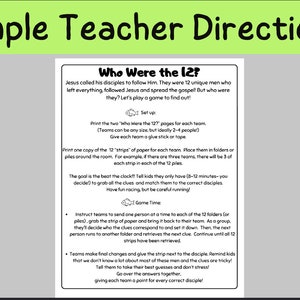 Who Were the 12? | Bible Movement Game for Disciples | Apostle Trivia ...