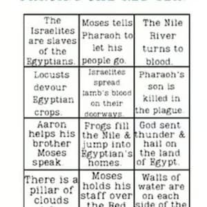 The Exodus/moses Story Movement Game | Sunday School - Etsy