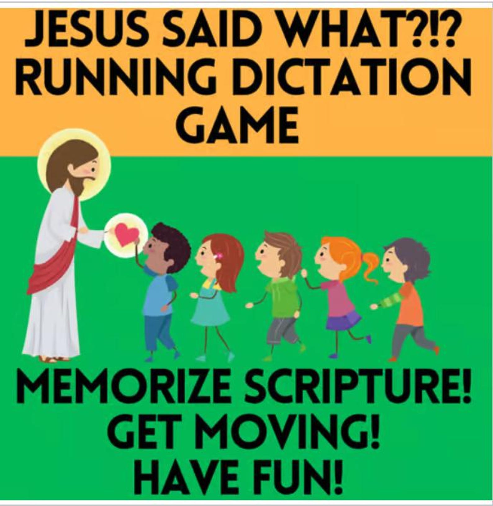 Jesus Said What?!? Running Dictation Game| Sunday School | VBS | Scripture Memorization - Etsy