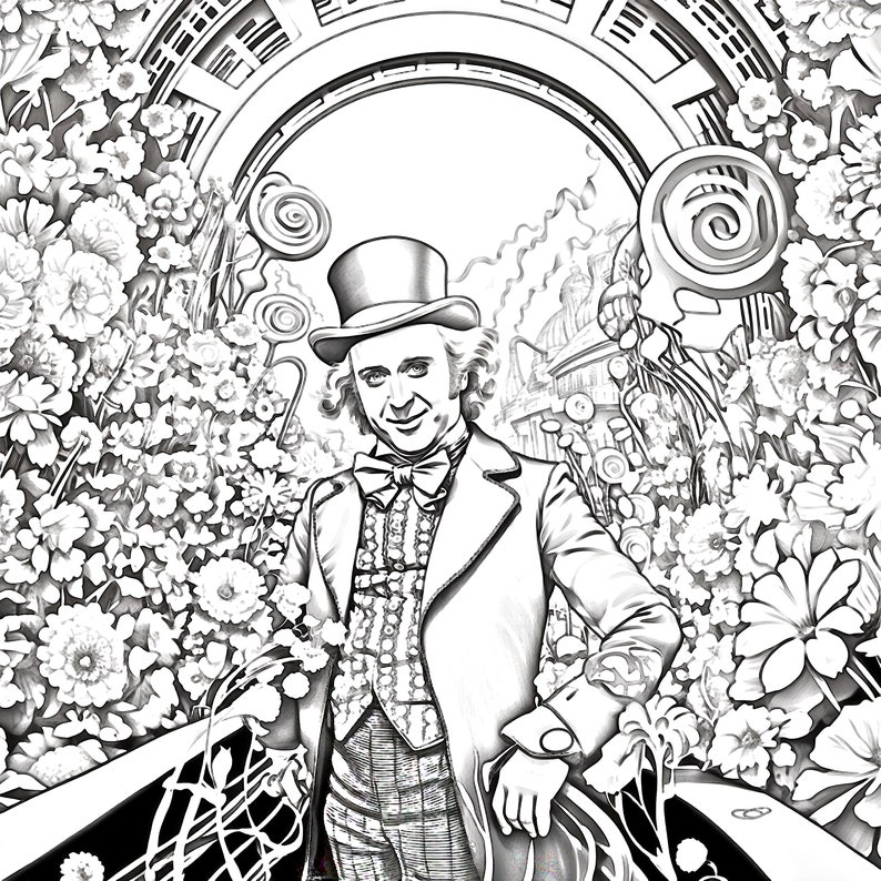 Wonky Chocolate Factory Coloring Pages - Etsy