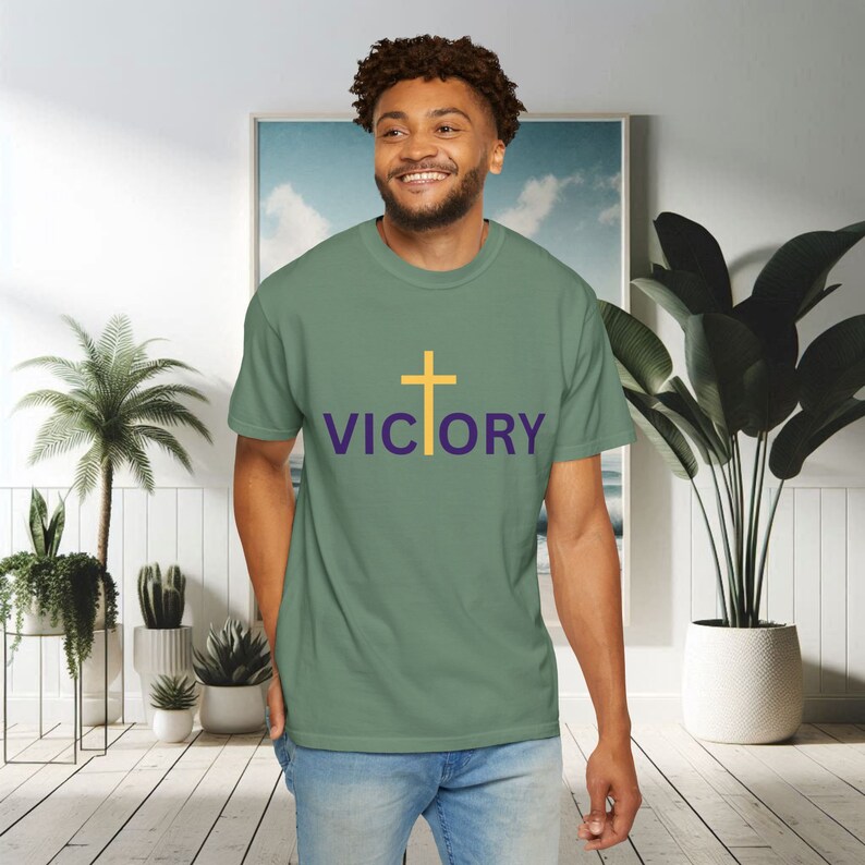 Victory T-shirt, Christian Tee for Teens, Religious Gift Shirt for Him ...