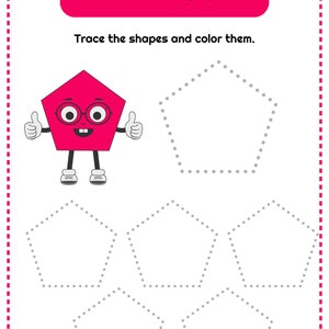 Shape Coloring for Kids, Back to School Shaps Workbook, Shape ...