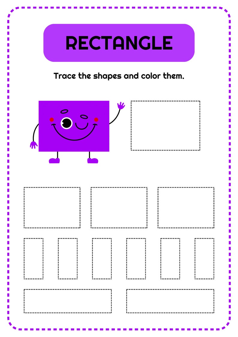 Shape Coloring for Kids, Back to School Shaps Workbook, Shape ...