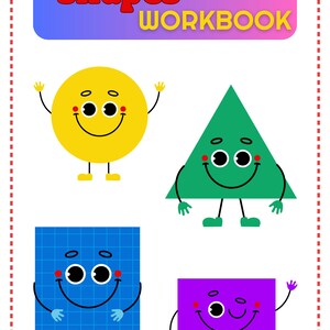 Shape Coloring for Kids, Back to School Shaps Workbook, Shape ...