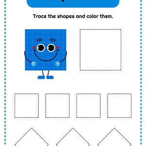 Shape Coloring for Kids, Back to School Shaps Workbook, Shape ...