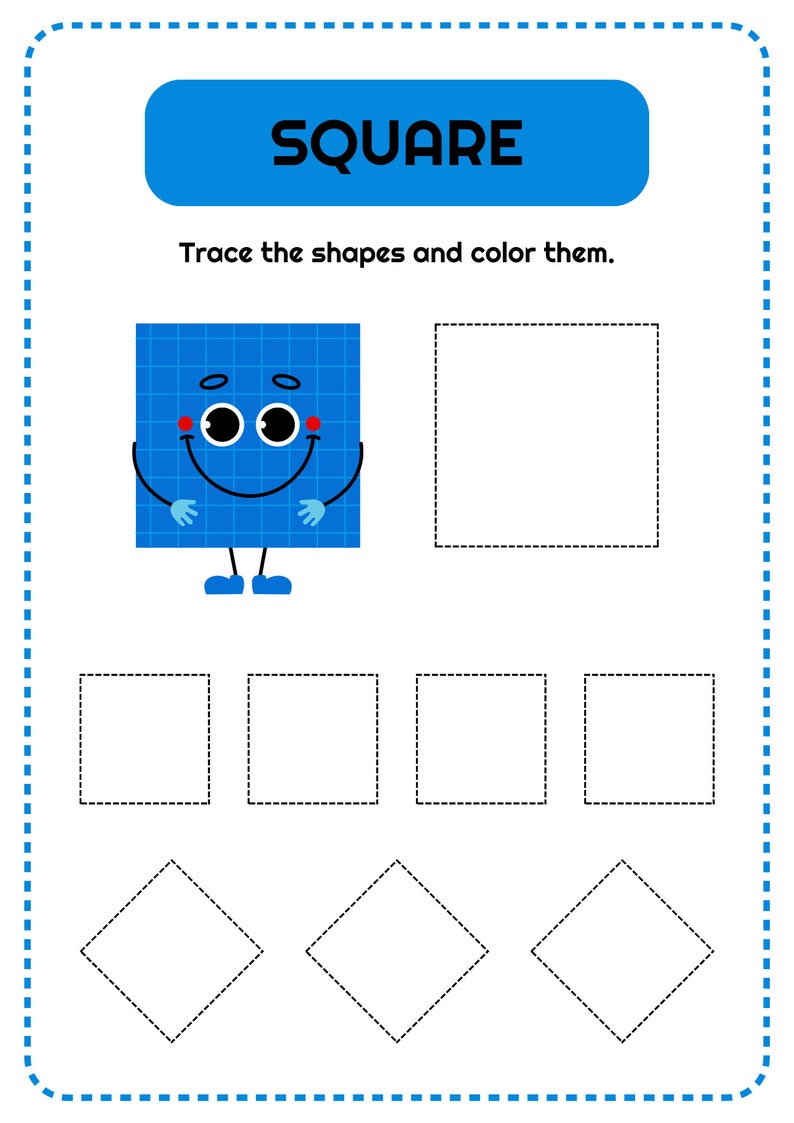 Shape Coloring for Kids, Back to School Shaps Workbook, Shape ...
