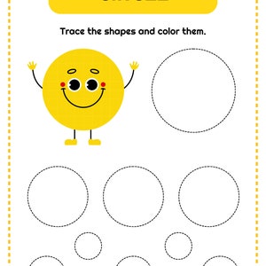 Shape Coloring for Kids, Back to School Shaps Workbook, Shape ...