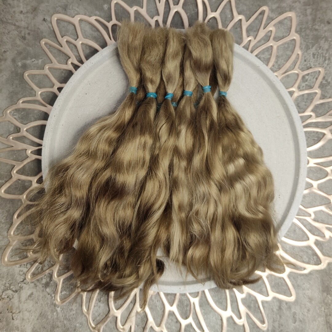 Mohair Doll Caramel Color Organic 100% Natural Silky Doll Wig Blythe ...