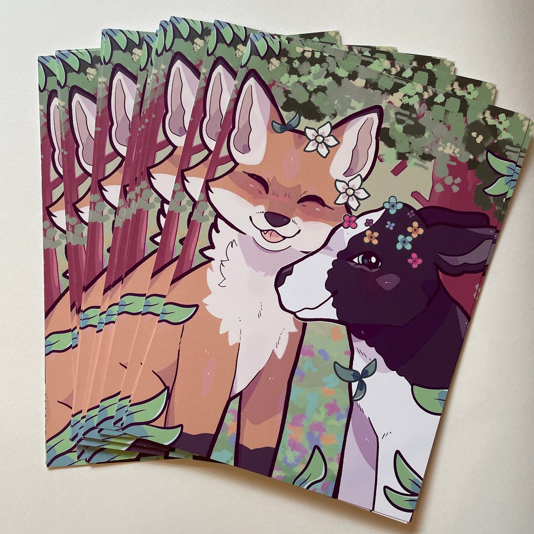Cow and Fox Print - Etsy