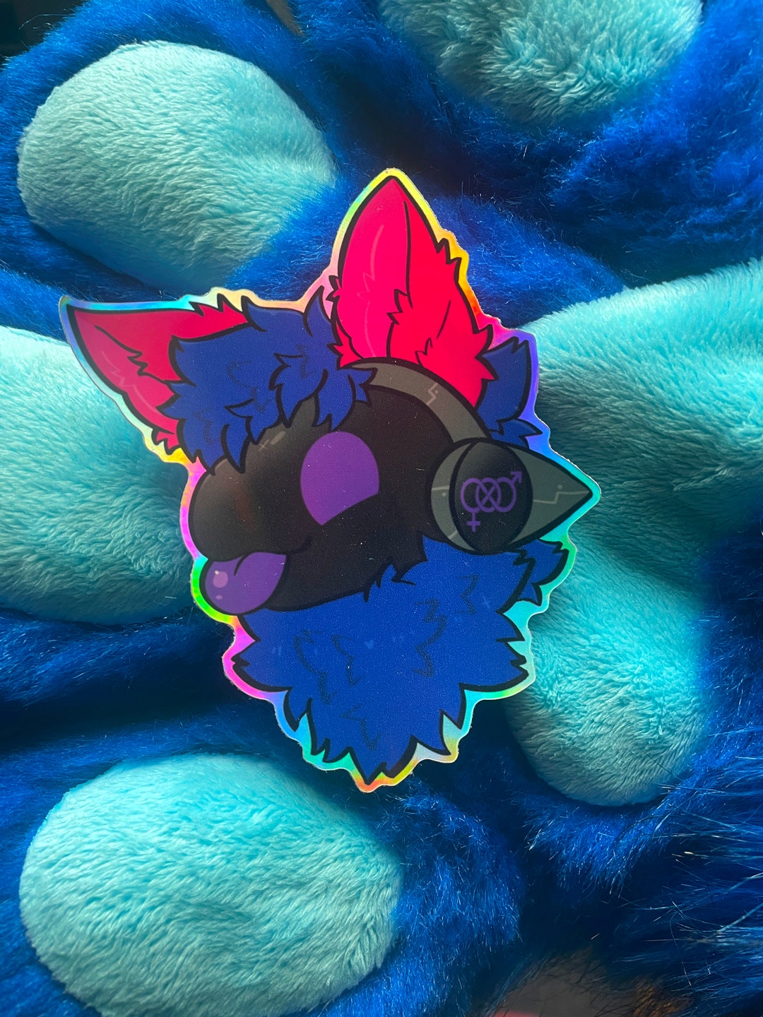 Bisexual Protogen Holographic Sticker - Furry - Etsy