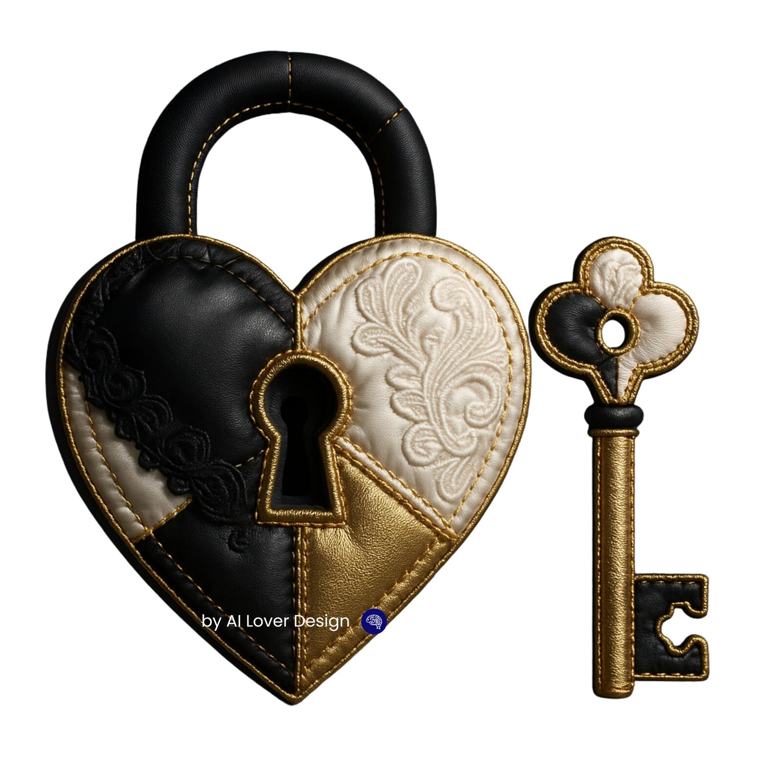 Art Deco Glam Patchwork Love Lock Clipart – 10 PNG & JPG Valentine ...
