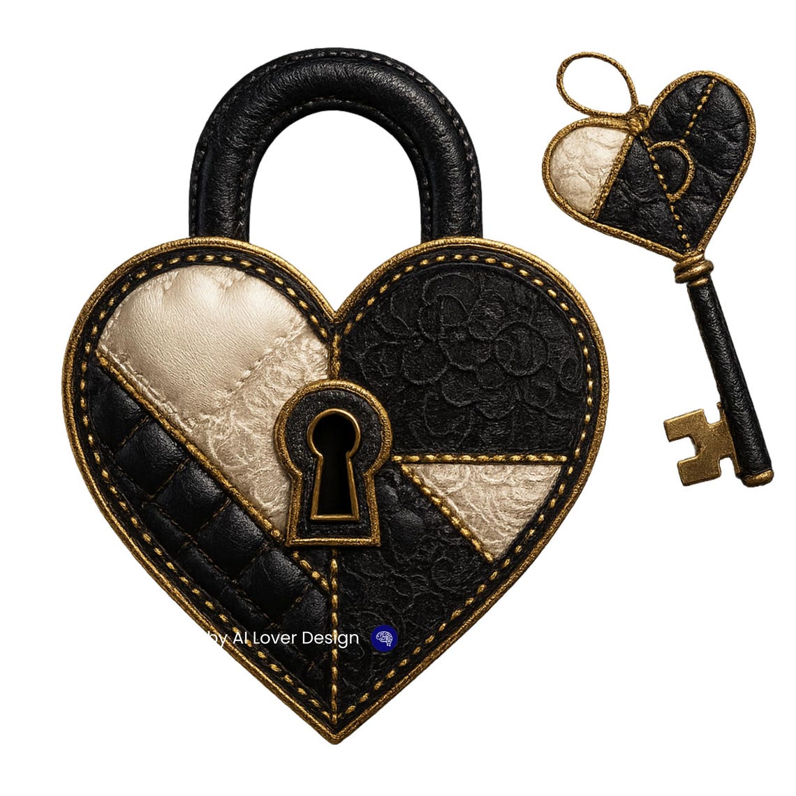 Art Deco Glam Patchwork Love Lock Clipart – 10 PNG & JPG Valentine ...