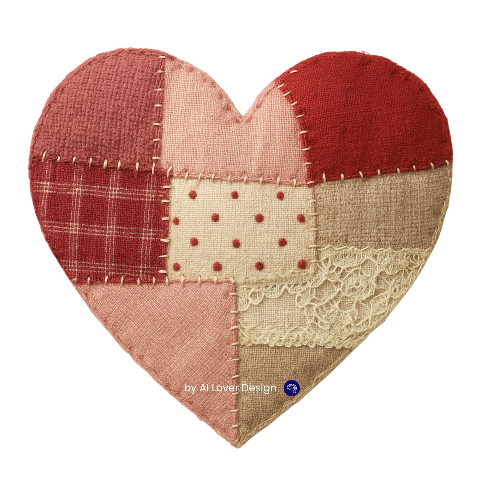 Cottagecore Patchwork Heart Clipart – 10 PNG & JPG Valentine Hearts ...
