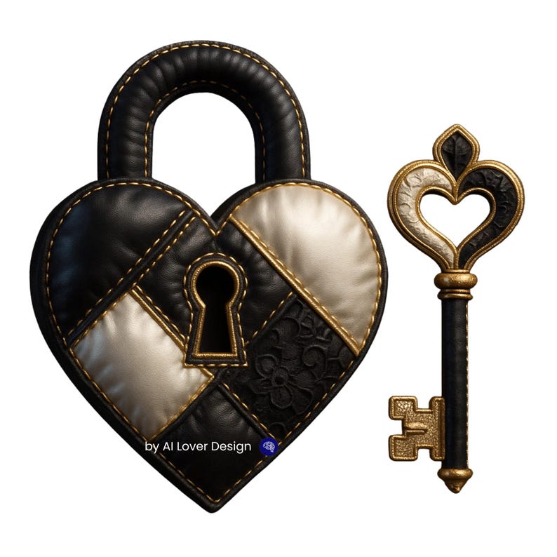 Art Deco Glam Patchwork Love Lock Clipart – 10 PNG & JPG Valentine ...