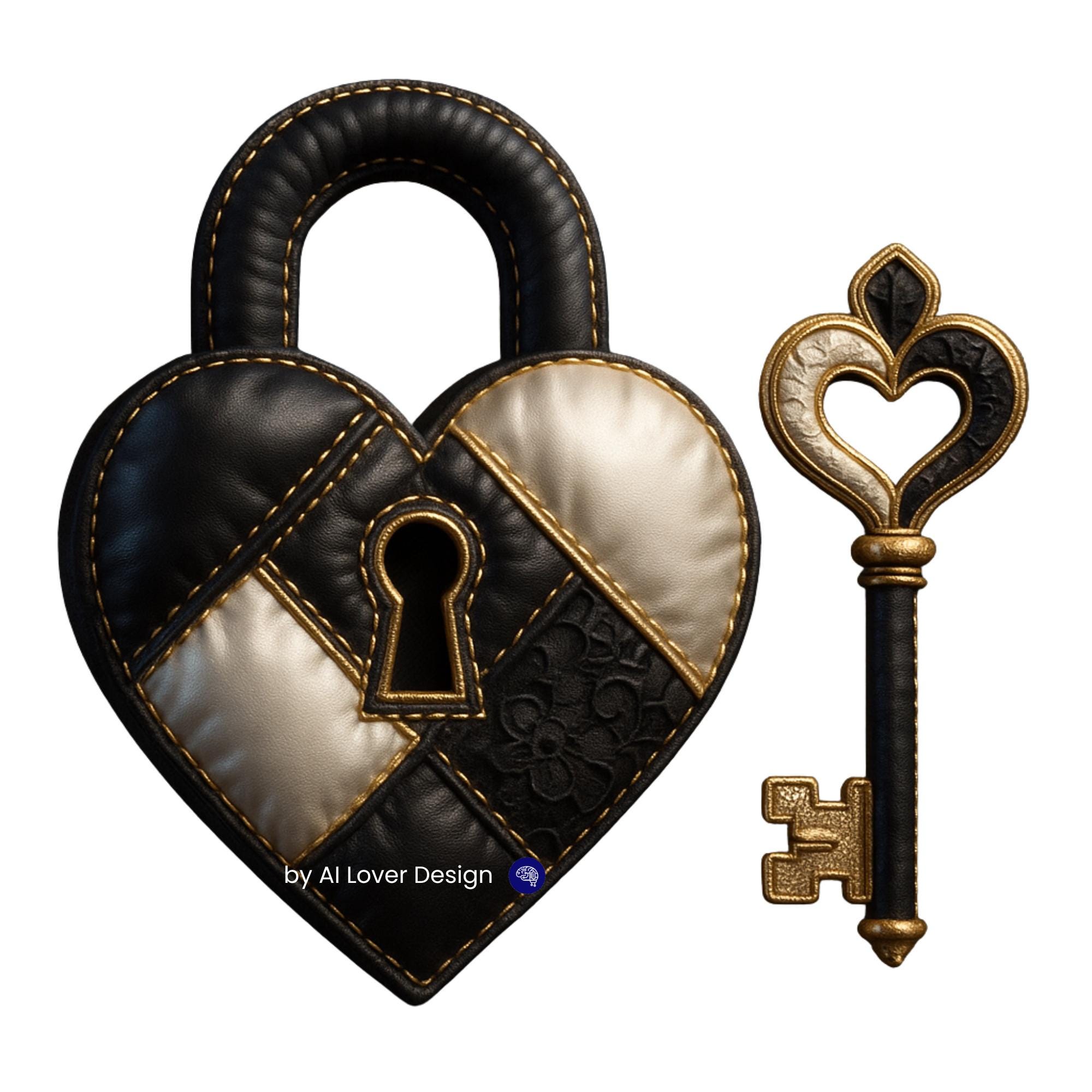 Art Deco Glam Patchwork Love Lock Clipart – 10 PNG & JPG Valentine ...