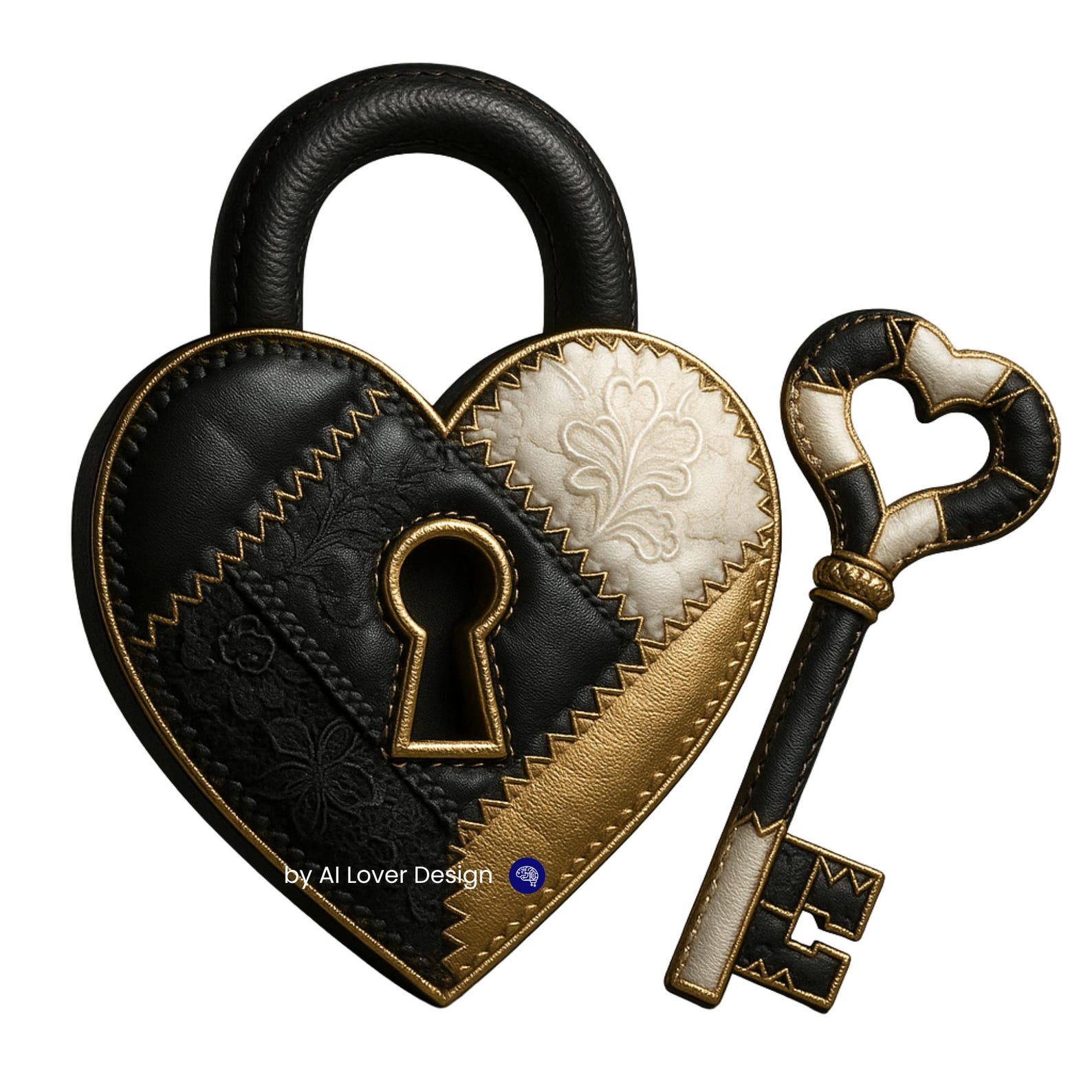 Art Deco Glam Patchwork Love Lock Clipart – 10 PNG & JPG Valentine ...