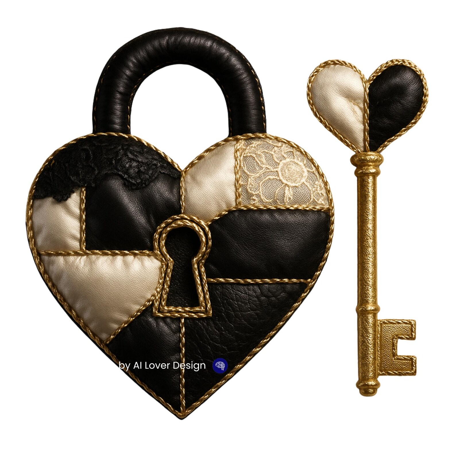 Art Deco Glam Patchwork Love Lock Clipart – 10 PNG & JPG Valentine ...