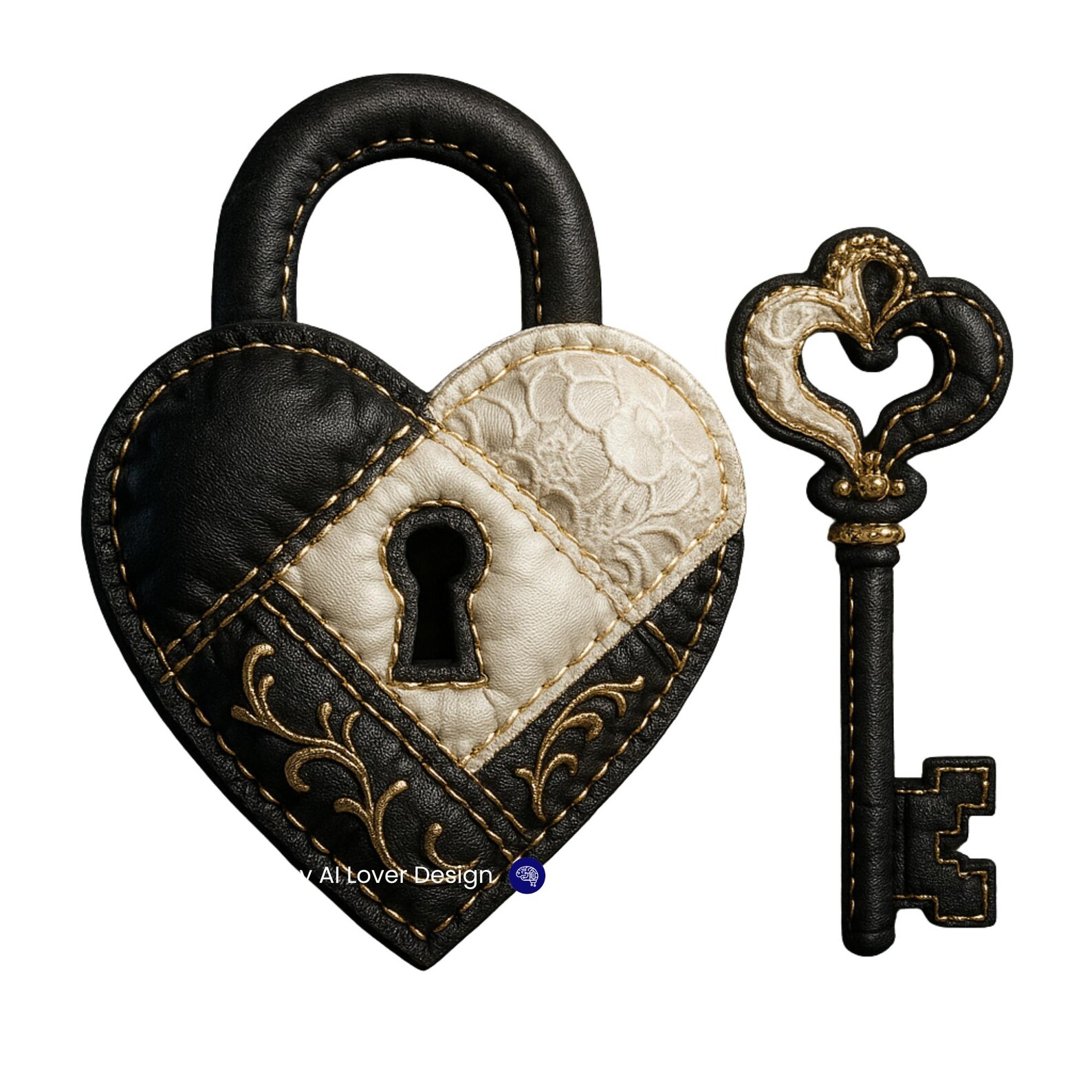 Art Deco Glam Patchwork Love Lock Clipart – 10 PNG & JPG Valentine ...