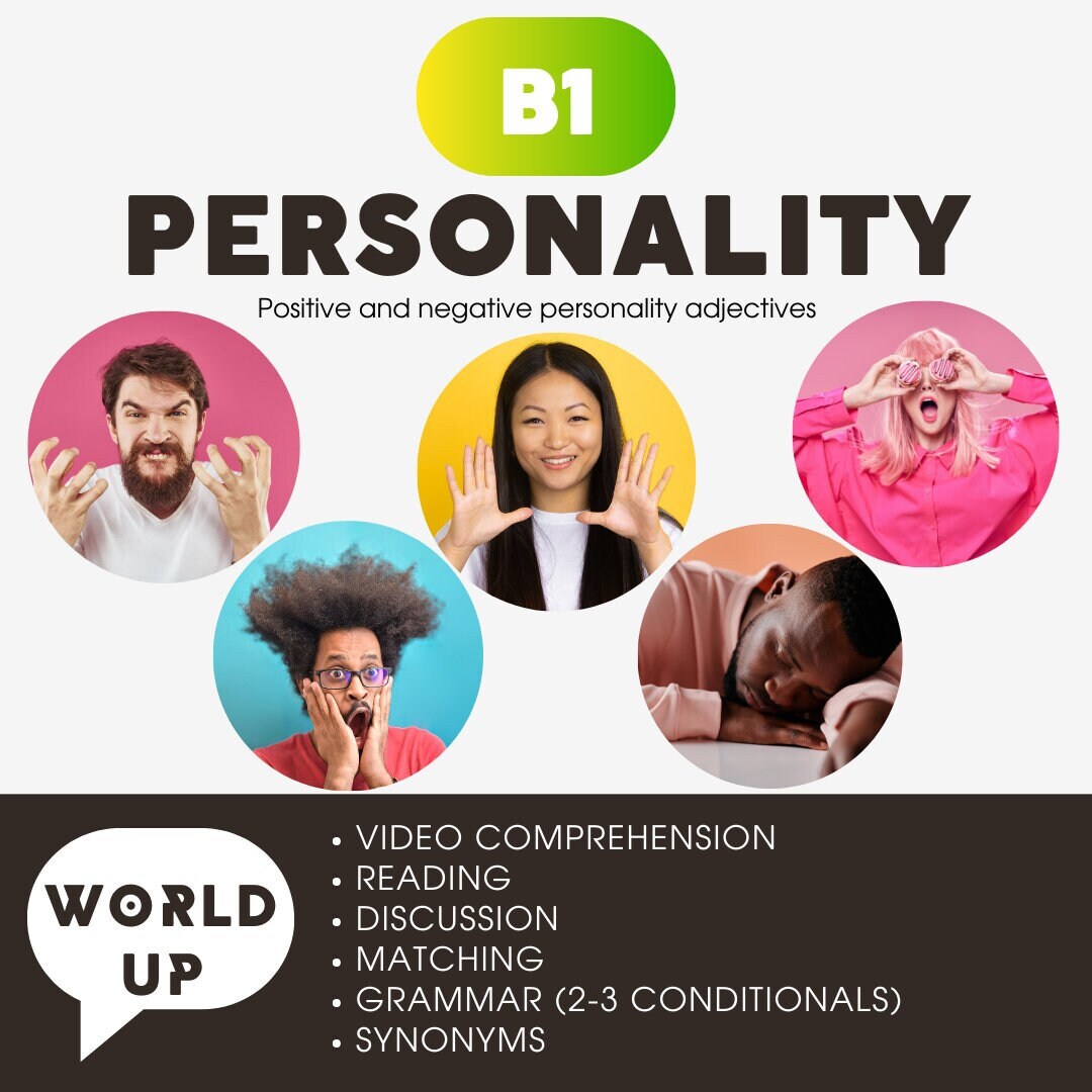 ESL PERSONALITY B1 ready to Use English Lesson Plan - Etsy
