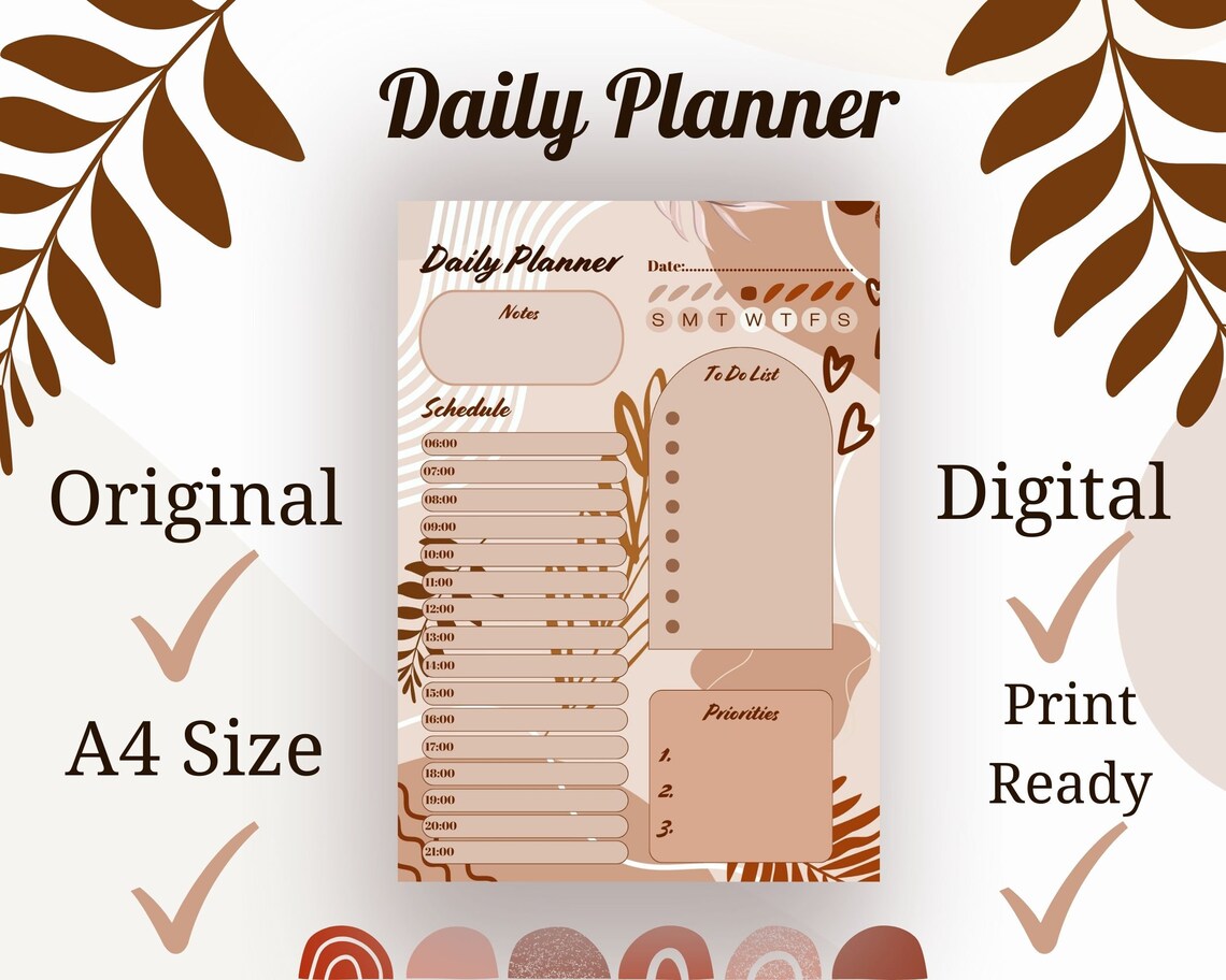 Boho Digital Planner Printable Planner Daily Journal - Etsy