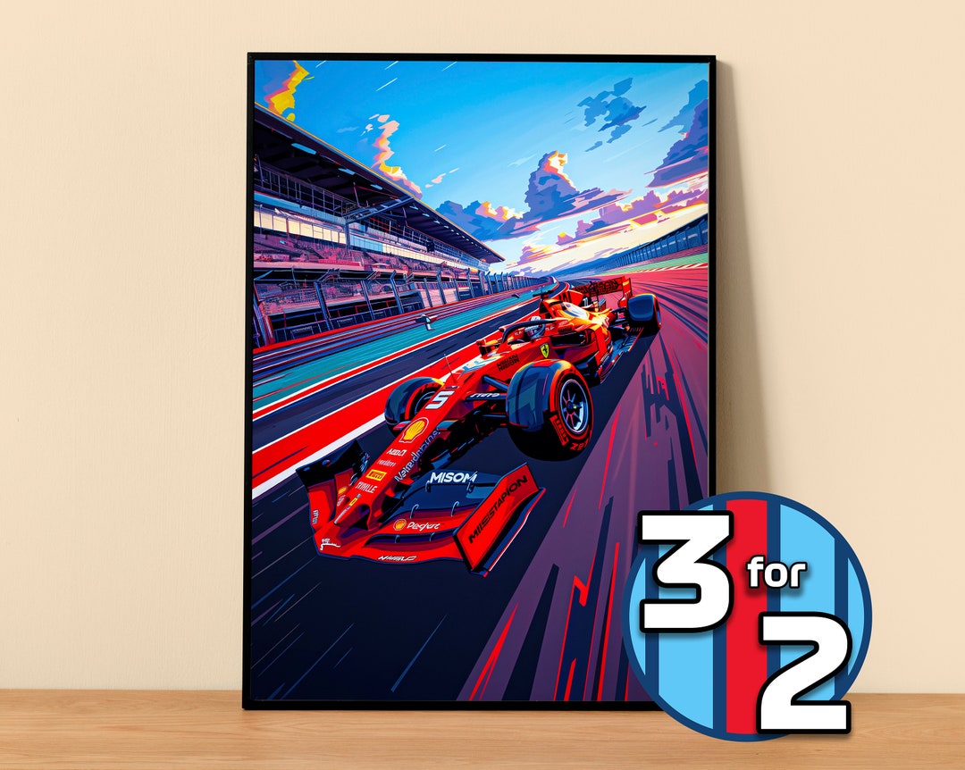 Ferrari F1 Poster F1002 Scuderia Ferrari Print F1 Poster Formula 1 ...