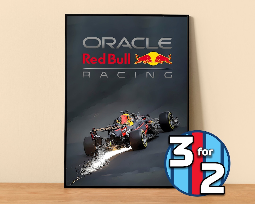 Red Bull F1 Poster Print Oracle Red Bull Racing Print F1 Poster Formula ...