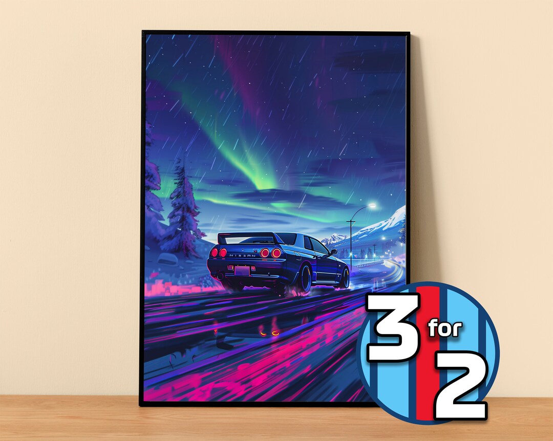 Nissan Poster Skyline GT-R R32 Poster 8200.0 JDM Wall Decor JDM Art ...