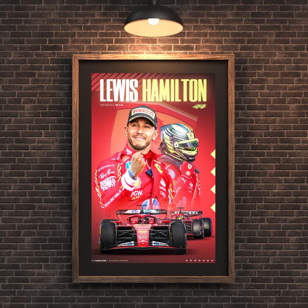 F1 Poster, Lewis Hamilton Ferrari 2025 A3 Sized, Formula One Print ...